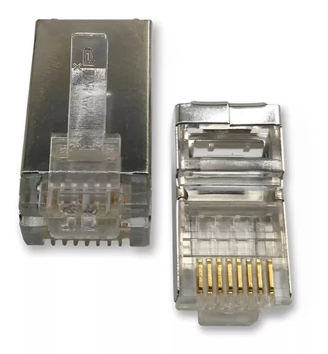 Conector De Red Rj45 Bolsa 100 Unidades Cat6 Metálico – ICSAS